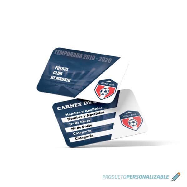 Impresión de carnet de Fútbol (Horizontal) online y al mejor precio ...